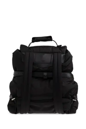 Moschino Backpack With Leather Strap - Black