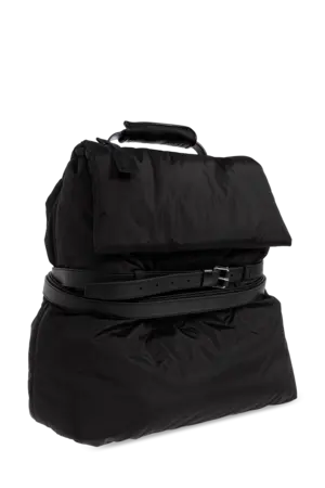 Moschino Backpack With Leather Strap - Black