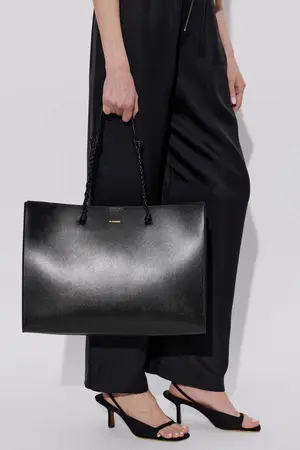JIL SANDER Leather Shopper Bag - Black