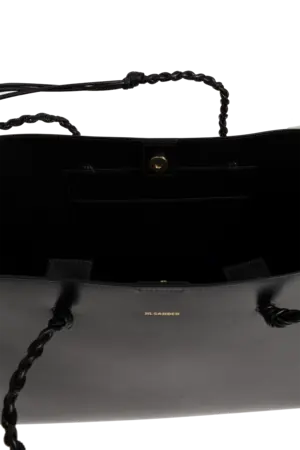 JIL SANDER Leather Shopper Bag - Black