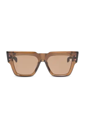 Balmain Acetate Rectangular Sunglasses - Brown