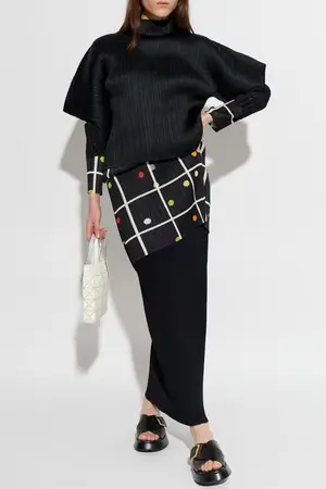 Issey Miyake Pleated Ankle Length Skirt - Black
