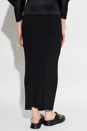 Issey Miyake Pleated Ankle Length Skirt - Black