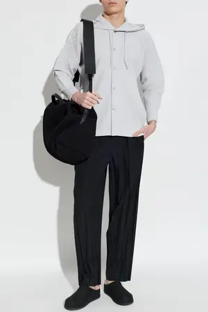 Issey Miyake Pleated Hooded Jacket - Grey