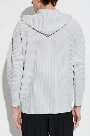 Issey Miyake Pleated Hooded Jacket - Grey