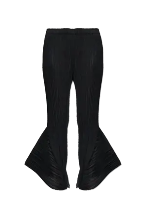 Issey Miyake Pleated Wide-leg Trousers - Black