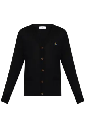 VIVIENNE WESTWOOD Cardigan With Logo Patch - Black