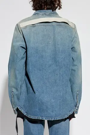 Rick Owens Denim Jacket With Pockets - Blue