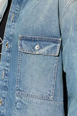 Rick Owens Denim Jacket With Pockets - Blue