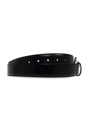 Alexander McQueen Leather Belt With Silver Buckle - Black