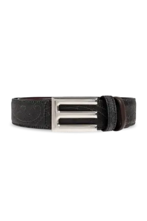 Etro Reversible Leather And Canvas Belt - Brown