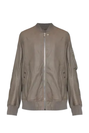 Rick Owens Leather Bomber Jacket - Brown