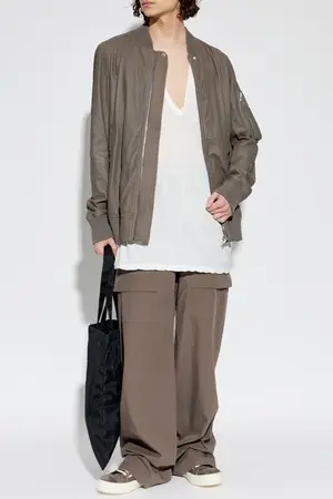 Rick Owens Leather Bomber Jacket - Brown