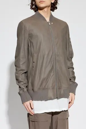 Rick Owens Leather Bomber Jacket - Brown
