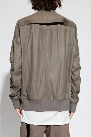 Rick Owens Leather Bomber Jacket - Brown