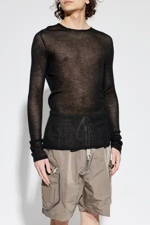 Rick Owens Transparent Turtleneck Sweater - Black
