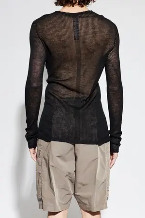 Rick Owens Transparent Turtleneck Sweater - Black