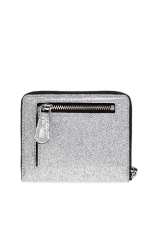 Marc Jacobs Brocade Wallet With Logo - Silver
