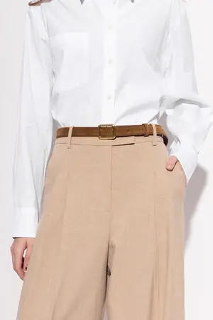 Lié Studio Suede Belt With Gold-tone Buckle