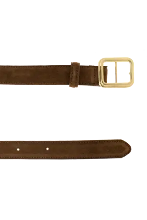 Lié Studio Suede Belt With Gold-tone Buckle