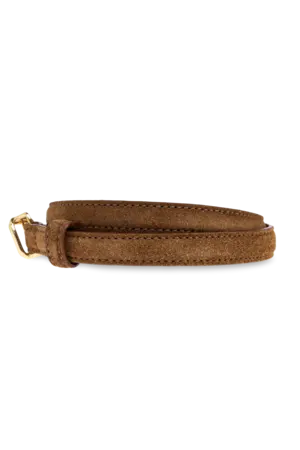 Lié Studio Georgia Slim Suede Belt - Brown