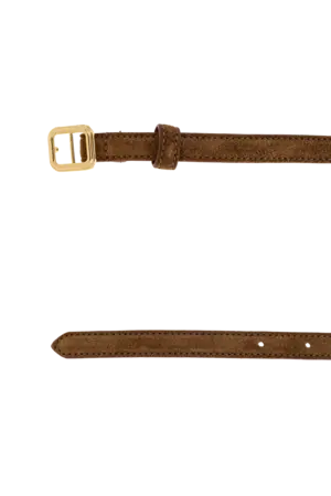 Lié Studio Georgia Slim Suede Belt - Brown