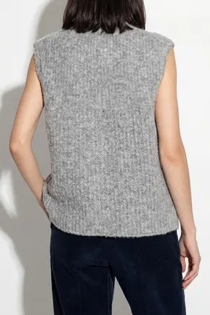 American Vintage V-neck Knit Vest - Grey