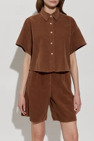 American Vintage Corduroy Boxy Shirt - Brown