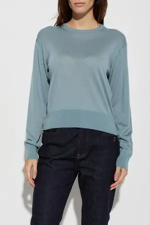 BY MALENE BIRGER Long Sleeve Fine Knit Sweater - Blue