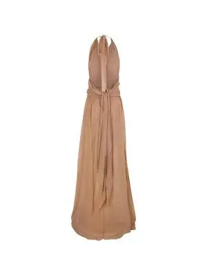 Blumarine Georgette Maxi Dress - Neutrals