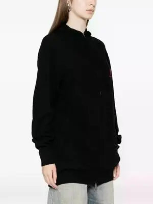 Balenciaga Logo-embroidered Cable-knit Hoodie