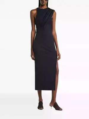 COURREGES Draped Asymmetric Midi Dress