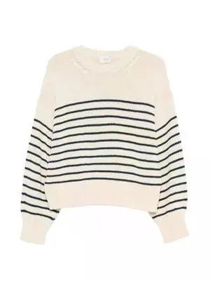 ALYSI Striped-detail Sweater - Neutrals