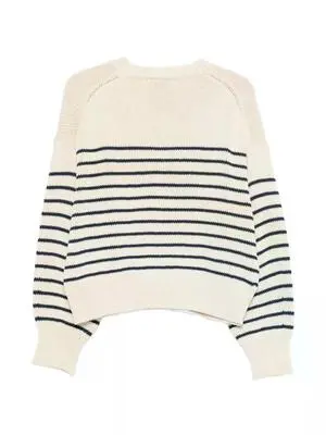 ALYSI Striped-detail Sweater - Neutrals
