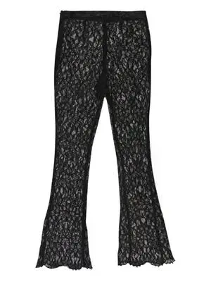 Callipygian Laced Flared Trousers - Black