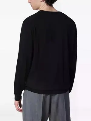 ROBERTO COLLINA Cotton Crepe Sweater - Black