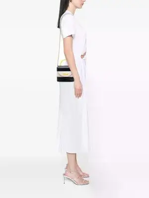 Chloé Tricolor Croc Embossed Leather Aby Lock Satchel