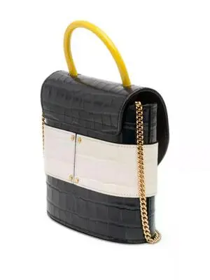 Chloé Tricolor Croc Embossed Leather Aby Lock Satchel