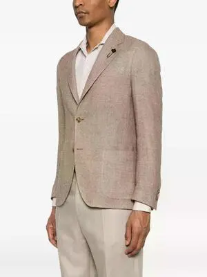 LARDINI Notched-lapel Flap-pocket Blazer