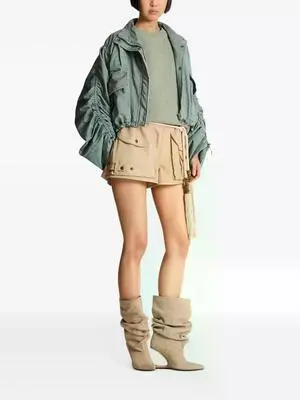 Balmain Gathered-sleeve Jacket - Green