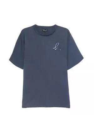 AGNES B. Logo-embroidered T-shirt - Blue