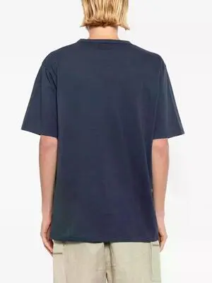 AGNES B. Logo-embroidered T-shirt - Blue