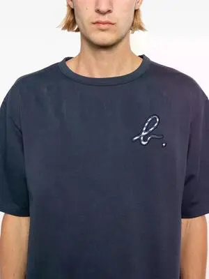 AGNES B. Logo-embroidered T-shirt - Blue
