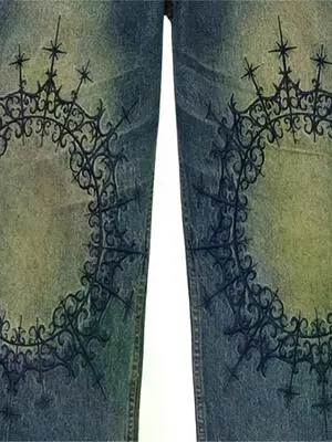 VALE FOREVER Celestial Embroidered Jeans