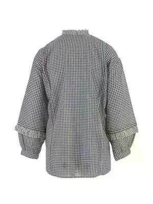 Pero Checked Shirt With Ruffle Trim