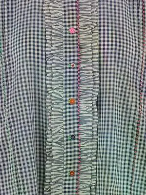 Pero Checked Shirt With Ruffle Trim