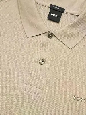 BOSS Pallas Logo-embroidered Cotton-piqué Polo Shirt - Neutrals