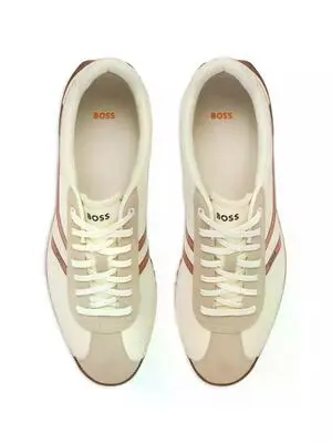 BOSS Logo Trainers With Faux Suede Trims - Neutrals
