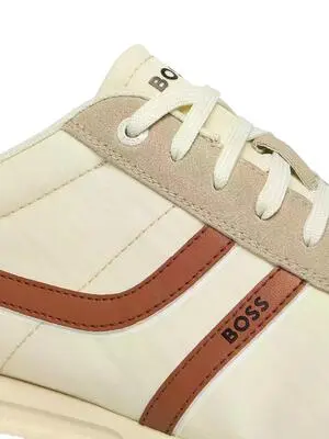 BOSS Logo Trainers With Faux Suede Trims - Neutrals