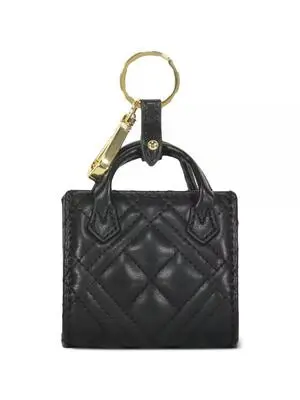 Moschino Quilted Bag Keyring - Black